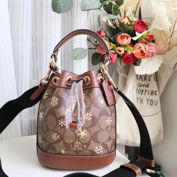 Coach | Bags | New Coach Dempsey Drawstring Mini Bucket Bag 5 In ...